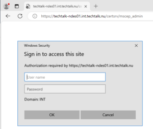 Configuring NDES-Infrastructure to Support SCEP with Intune