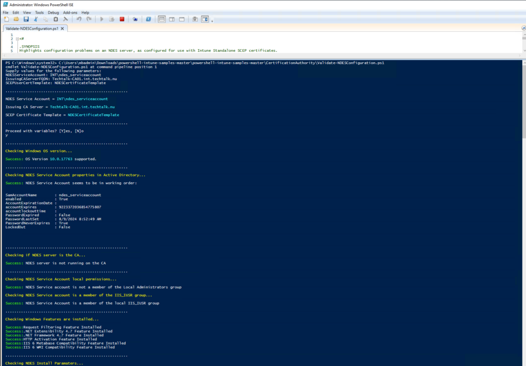 Configuring NDES-Infrastructure to Support SCEP with Intune